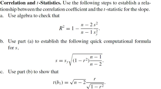Solved Correlation and t-Statistics. Use the following steps | Chegg.com