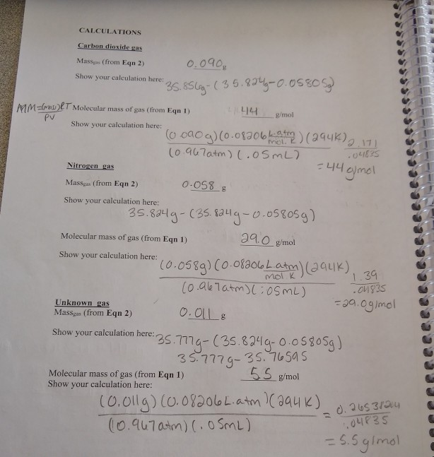 Solved POST LABORATORY QUESTIONS 1. Using atomic mass from | Chegg.com
