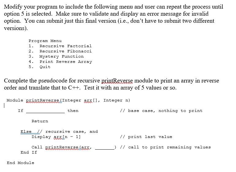 Solved Need Help With The Print Reverse Array C And