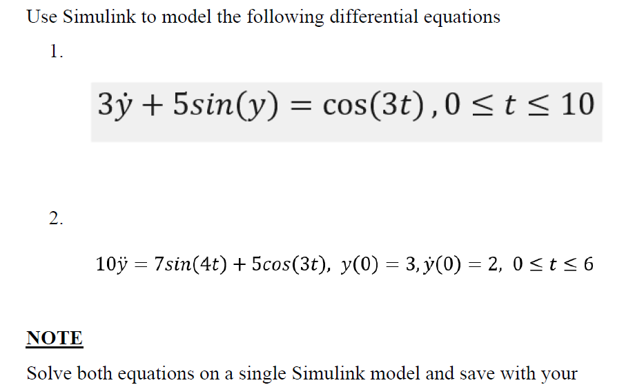 Solved Use Simulink to model the following differential | Chegg.com
