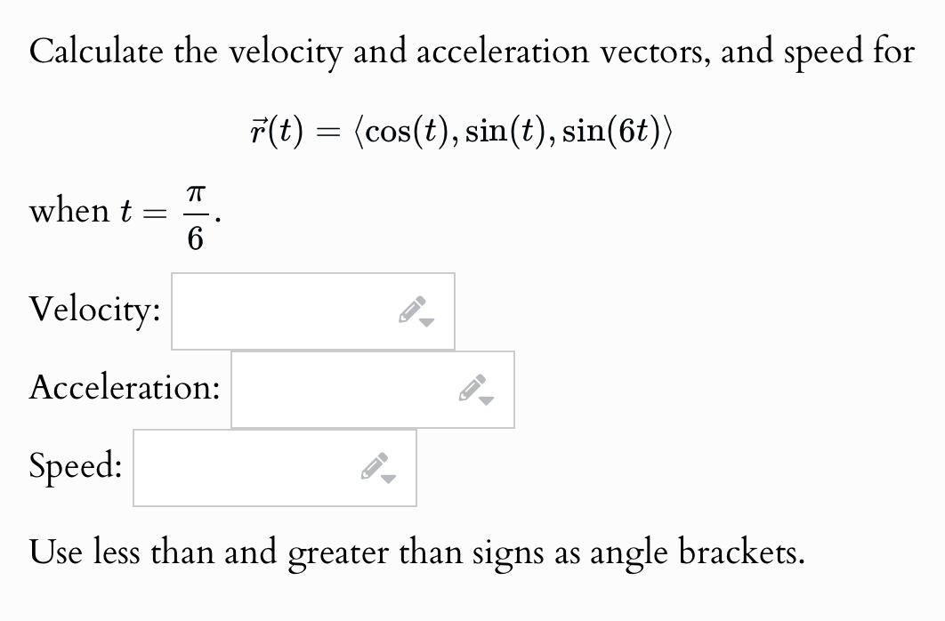 Calculate the velocity and acceleration vectors, and | Chegg.com