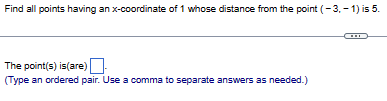 Solved Find all points having an x-coordinate of 1 whose | Chegg.com