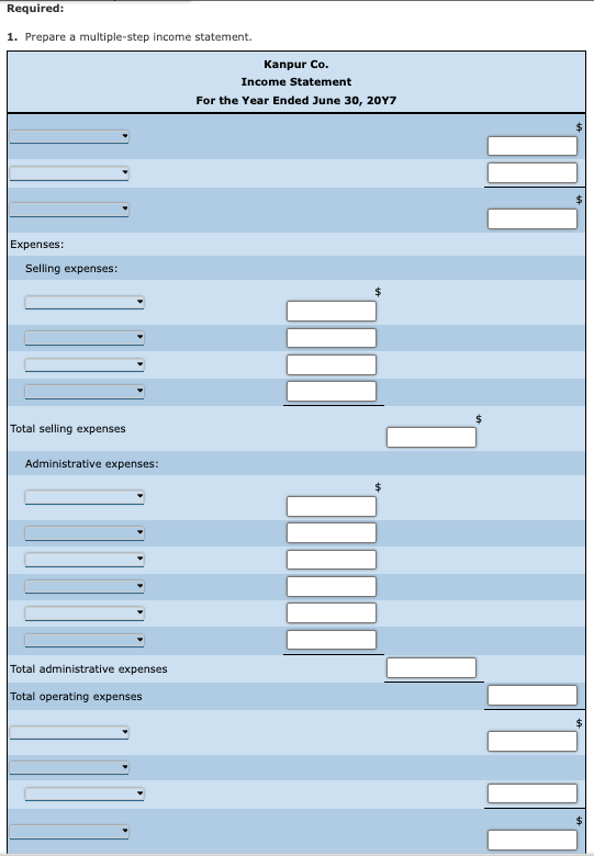 Solved Multiple-step income statement and balance sheet1. | Chegg.com