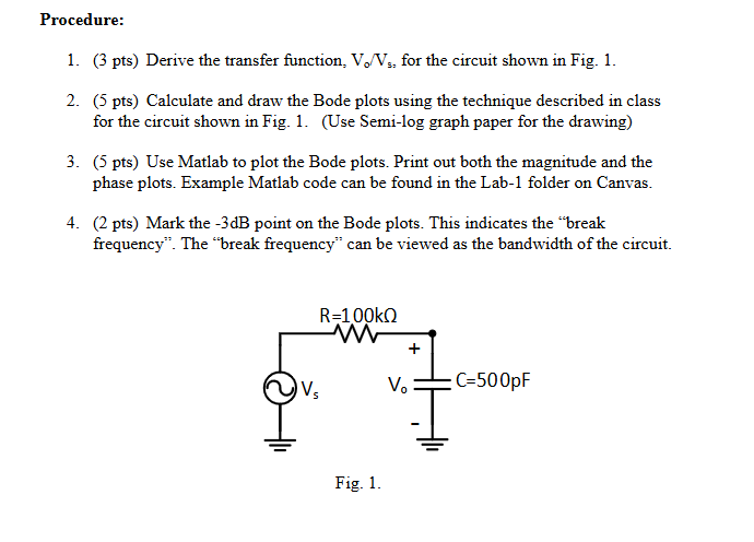 Solved Procedure:(3 ﻿pts) ﻿Derive the transfer function, | Chegg.com