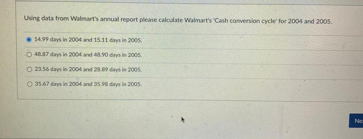 Solved Question 32 1 pts Please calculate Walmart working | Chegg.com
