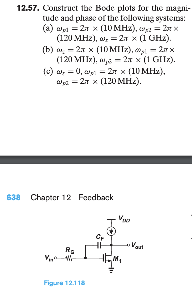 12.57. Construct the Bode plots for the magnitude and | Chegg.com