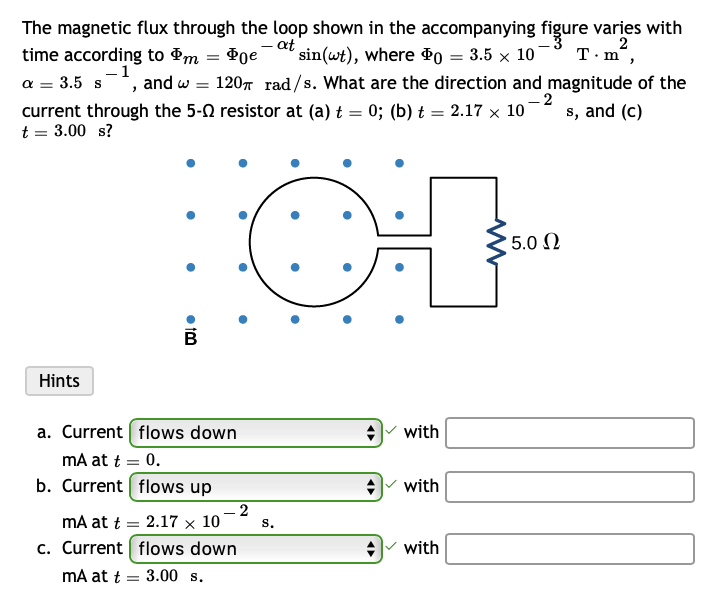 Solved The magnetic flux through the loop shown in the | Chegg.com