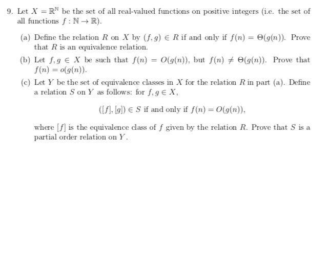 Solved Let X = R^n be the set of all real valued functions | Chegg.com