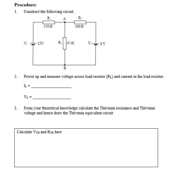 Solved Procedure: 1. Construct the following circuit. 2. | Chegg.com
