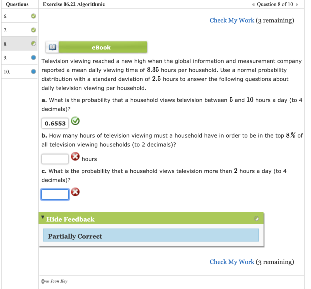 Solved Questions Exercise 06.22 Algorithmic Question 8 of 10 | Chegg.com