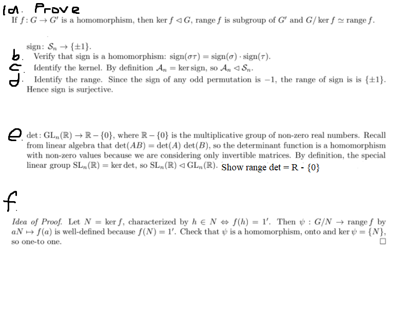 Solved Ion Prove If f:G+ G' is a homomorphism, then kerf 4G, | Chegg.com