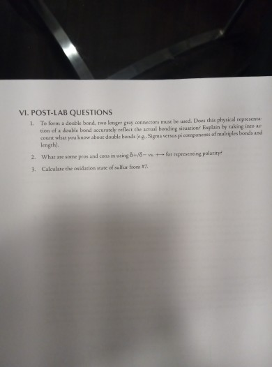 Solved VI. POST-LAB QUESTIONS 1. To form a double band two | Chegg.com