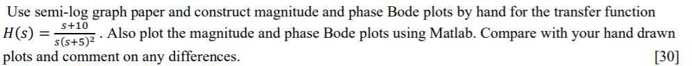 Solved S+10 Use semi-log graph paper and construct magnitude | Chegg.com