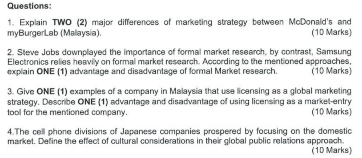Solved Questions: 1. Explain TWO (2) major differences of | Chegg.com