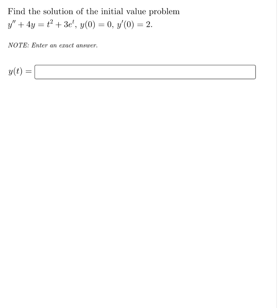 Solved Find the solution of the initial value problem y" + | Chegg.com