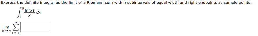 Solved Express the definite integral as the limit of a | Chegg.com