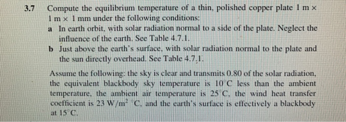 Solved Compute the equilibrium temperature of a thin, | Chegg.com