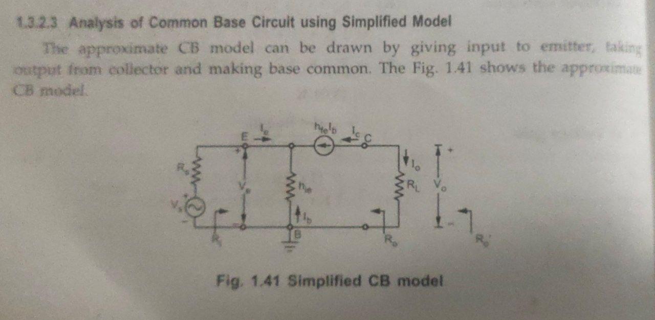 Solved 1323 Analysis of Common Base Circuit using Simplified | Chegg.com