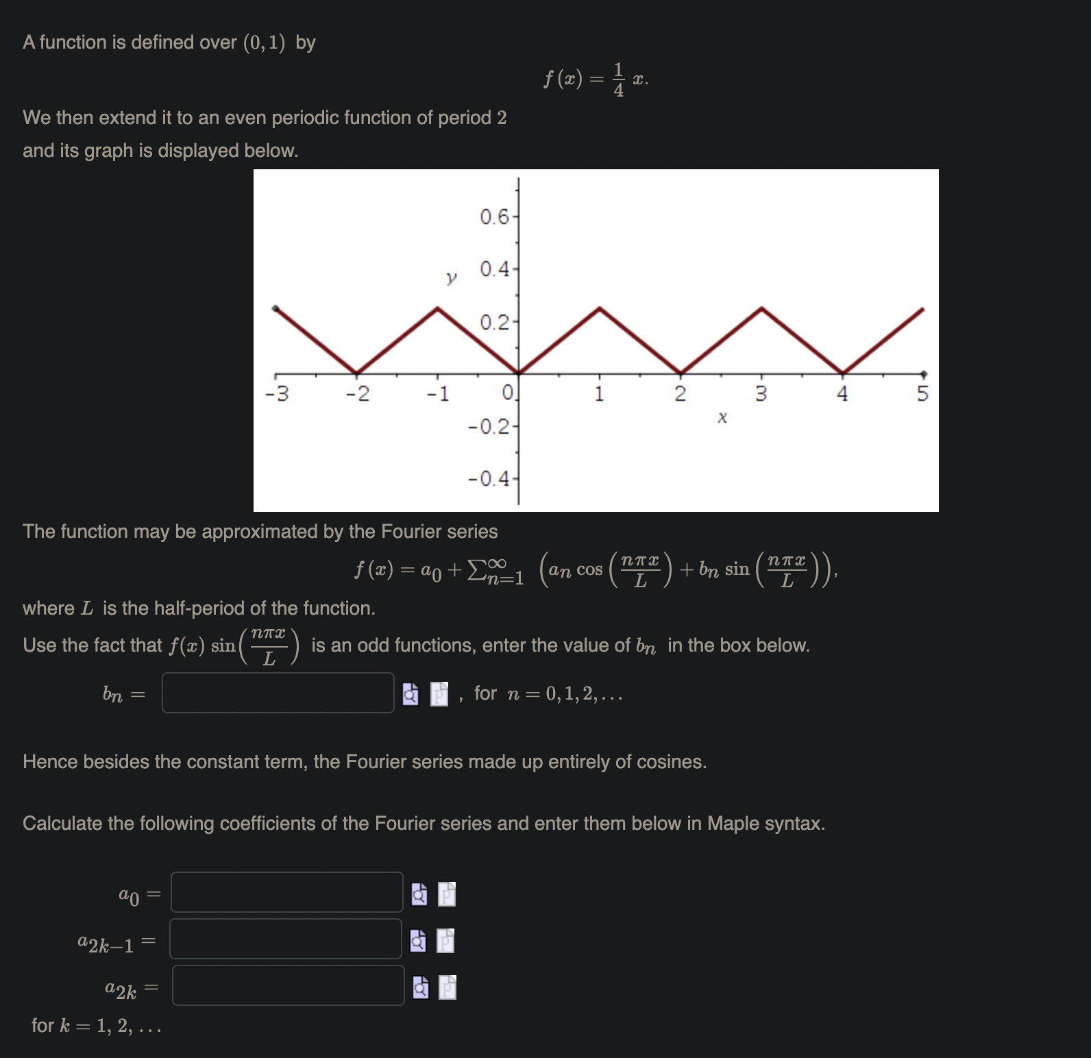 Solved A function is defined over (0,1) by f(x)=41x We then | Chegg.com
