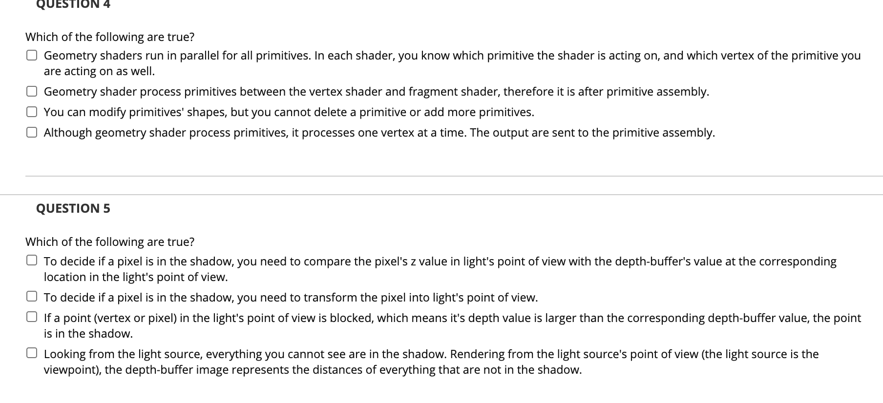 Solved QUESTION 1 Which of the following are true? Viewpoint | Chegg.com