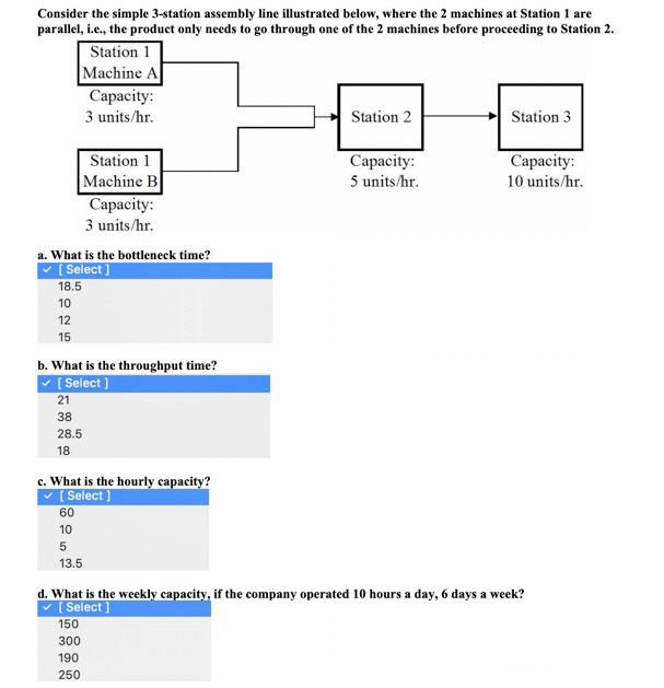 Solved Consider the simple 3-station assembly line | Chegg.com
