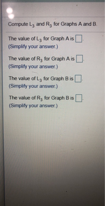 Solved Compute L3 and R3 for Graphs A and B. The value of L3 | Chegg.com
