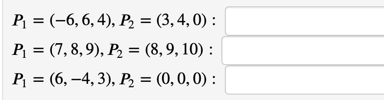 Solved Determine the distance between points P1 and P2 for | Chegg.com