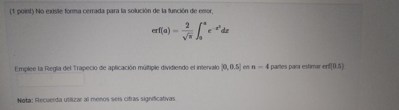 Solved There is no closed form for the solution of the | Chegg.com