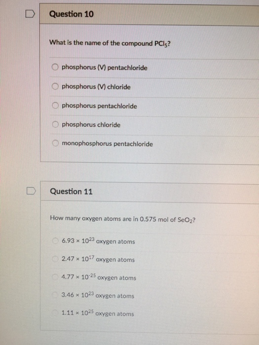 Solved What is the name of the compound PCl_5? phosphorus | Chegg.com