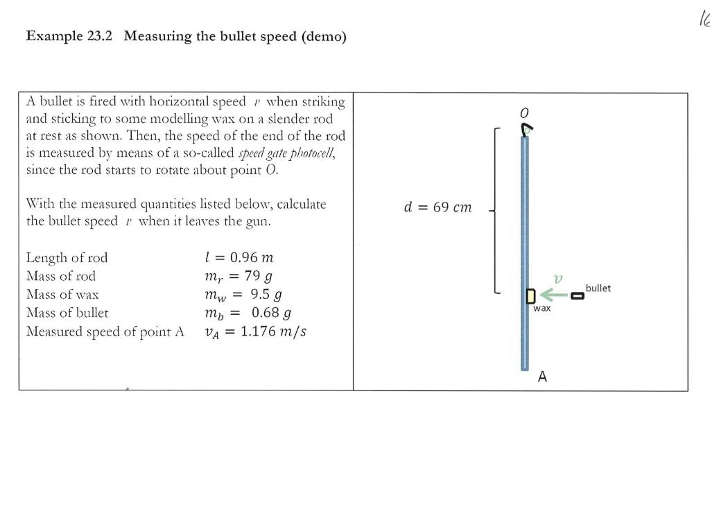 Solved Example 23.2 Measuring the bullet speed (demo) A | Chegg.com