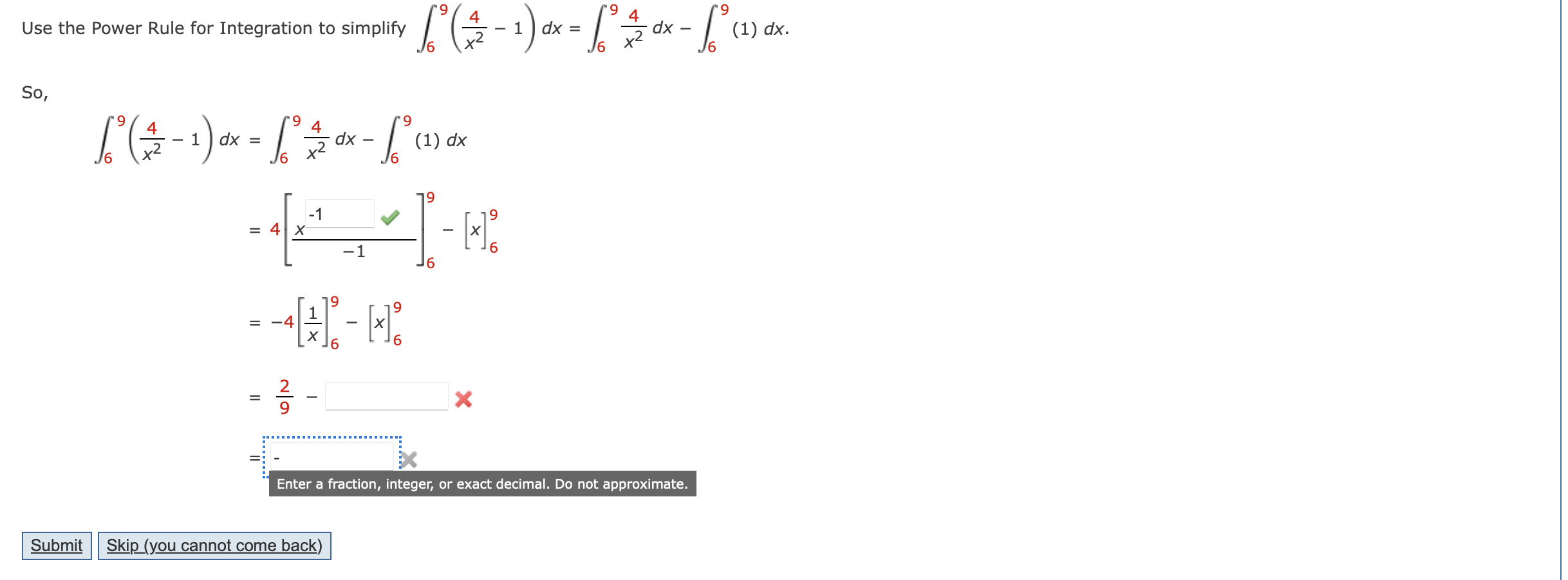 Solved Use the Power Rule for Integration to simplify | Chegg.com