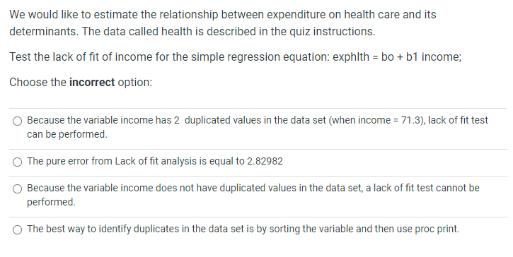 Solved The SAS System The REG Procedure Model: MODEL 1 | Chegg.com