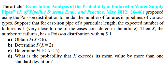 Solved The article "Expectation Analysis of the Probability | Chegg.com