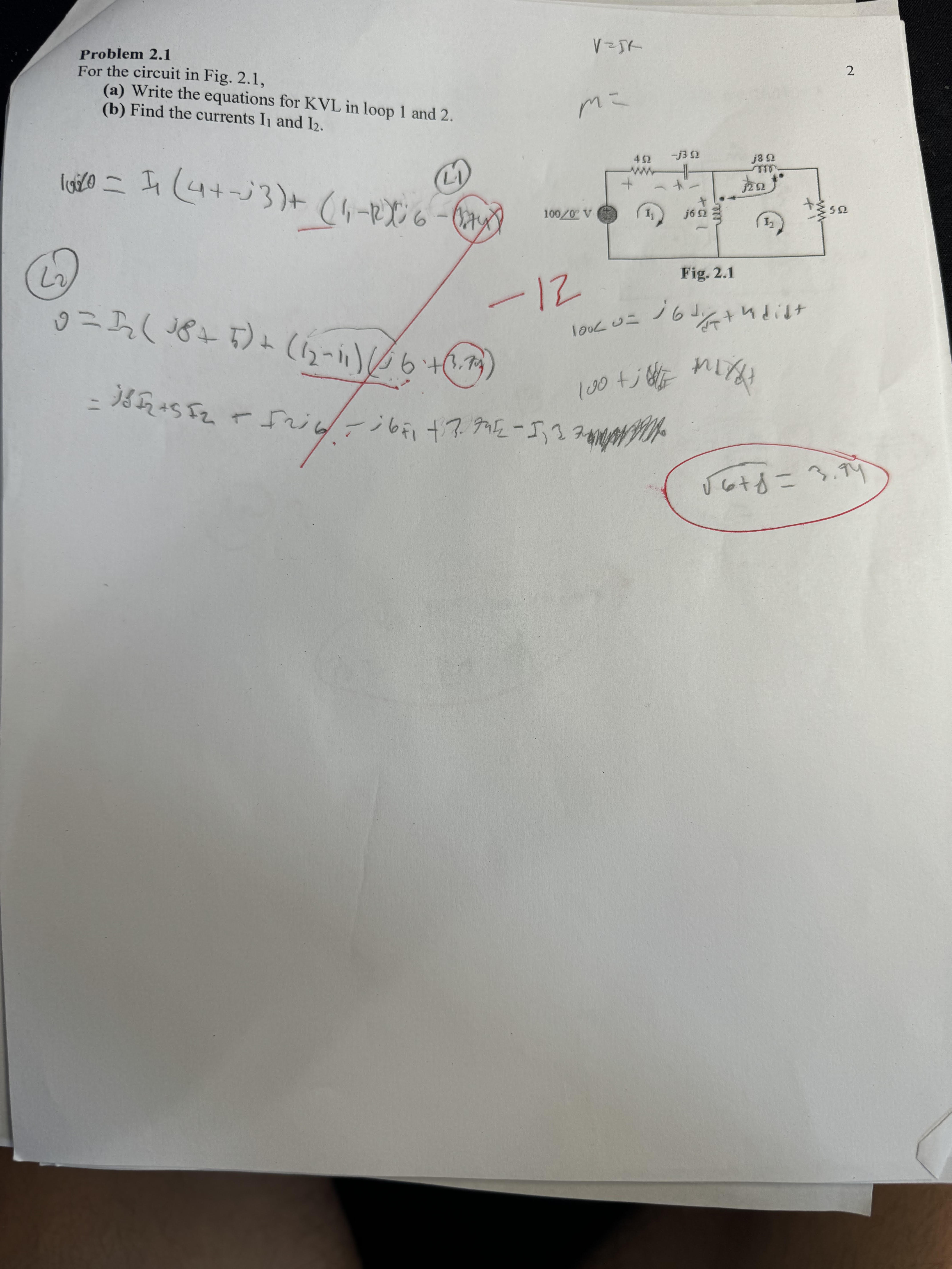 Solved Problem 2.1For the circuit in Fig. 2.1V=JK(a) ﻿Write | Chegg.com