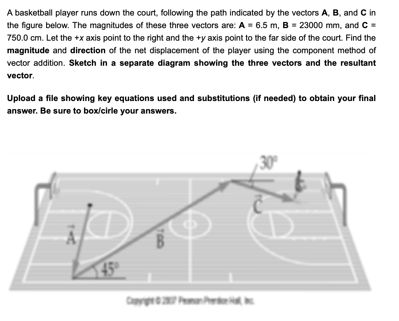 Solved A basketball player runs down the court, following | Chegg.com