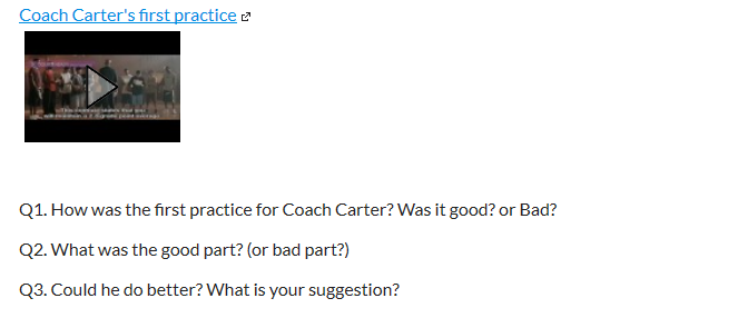 Solved Coach Carter's first practice Q1. How was the first | Chegg.com