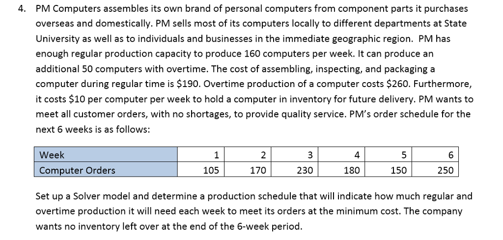 Solved PM Computers assembles its own brand of personal | Chegg.com