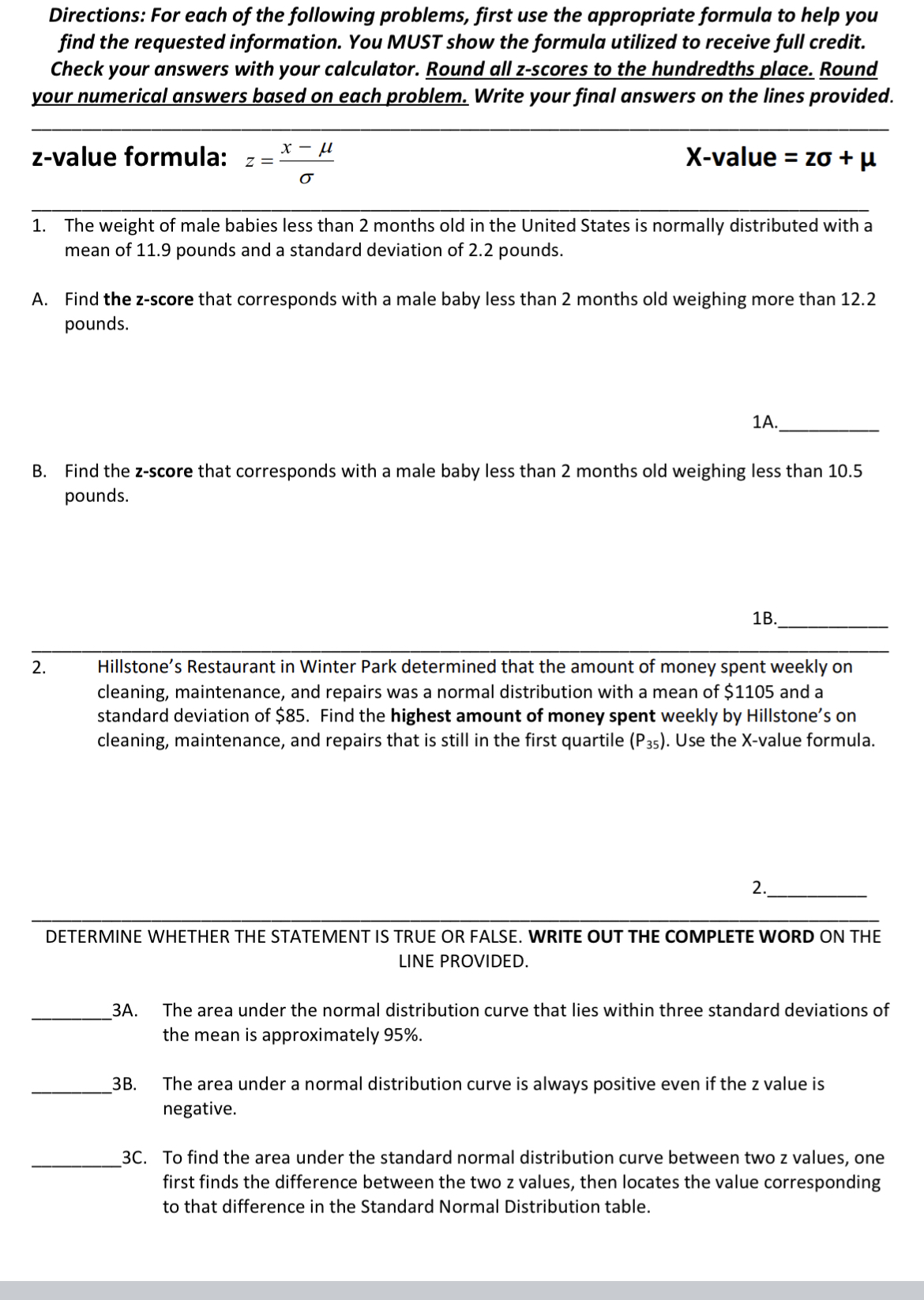 Solved Directions: For each of the following problems, first | Chegg.com