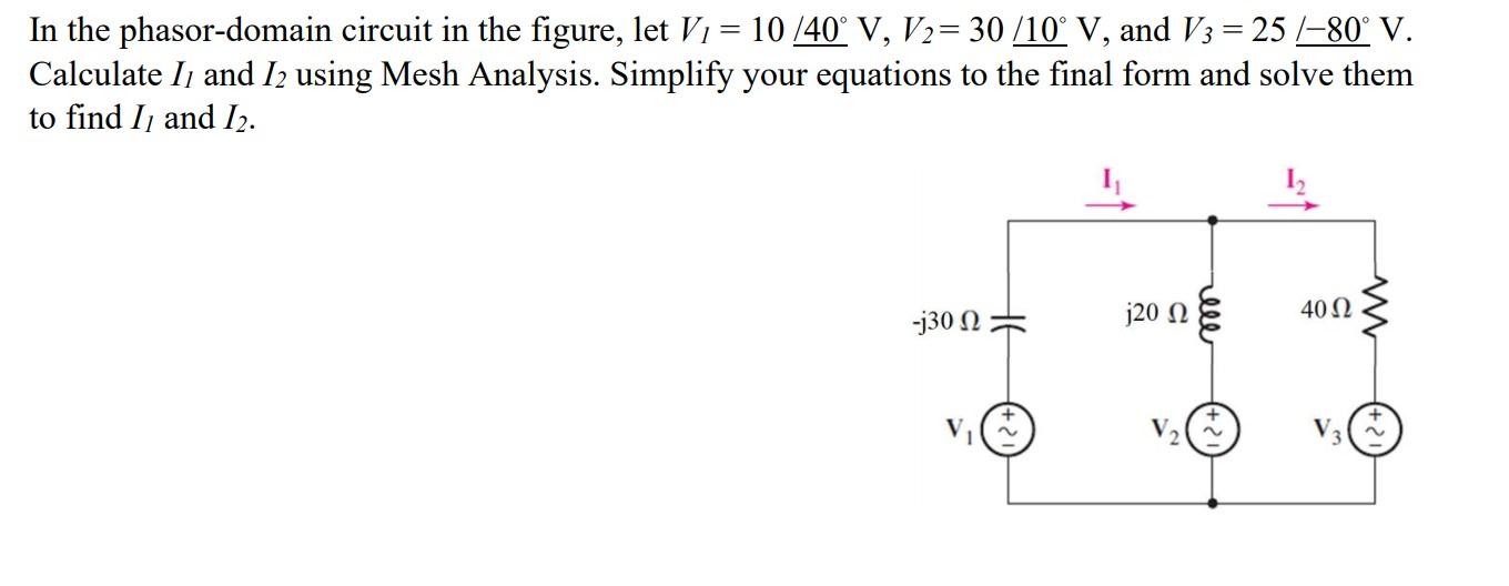 Solved In the phasor-domain circuit in the figure, let V1 = | Chegg.com