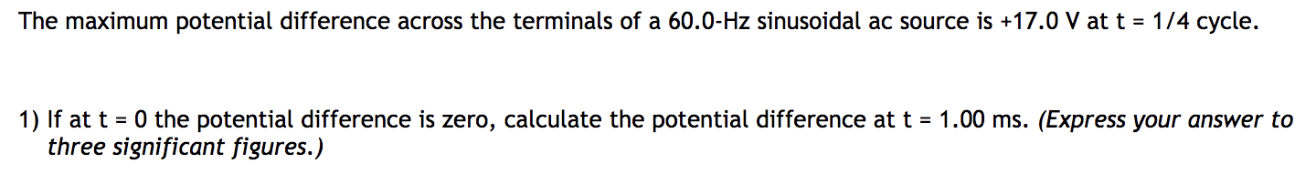 Solved The maximum potential difference across the terminals | Chegg.com