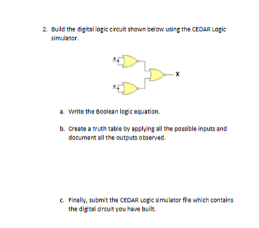 Solved Build the digital logic circuit shown below using the | Chegg.com