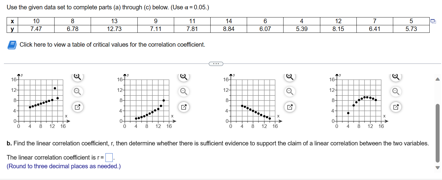 B ﻿find The Linear Correlation Coefficient R ﻿then