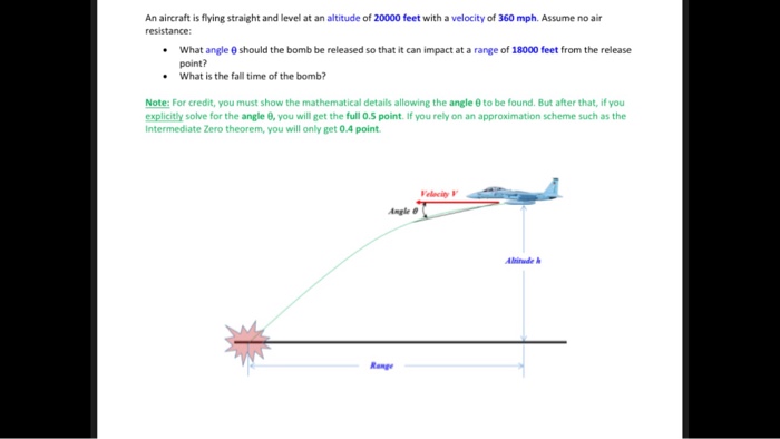 Solved An aircraft it flying straight and level at an | Chegg.com