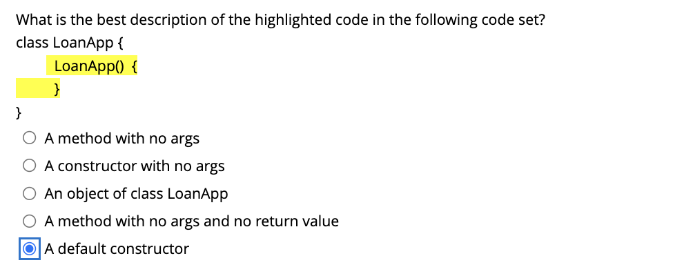 Solved What is the best description of the highlighted code | Chegg.com