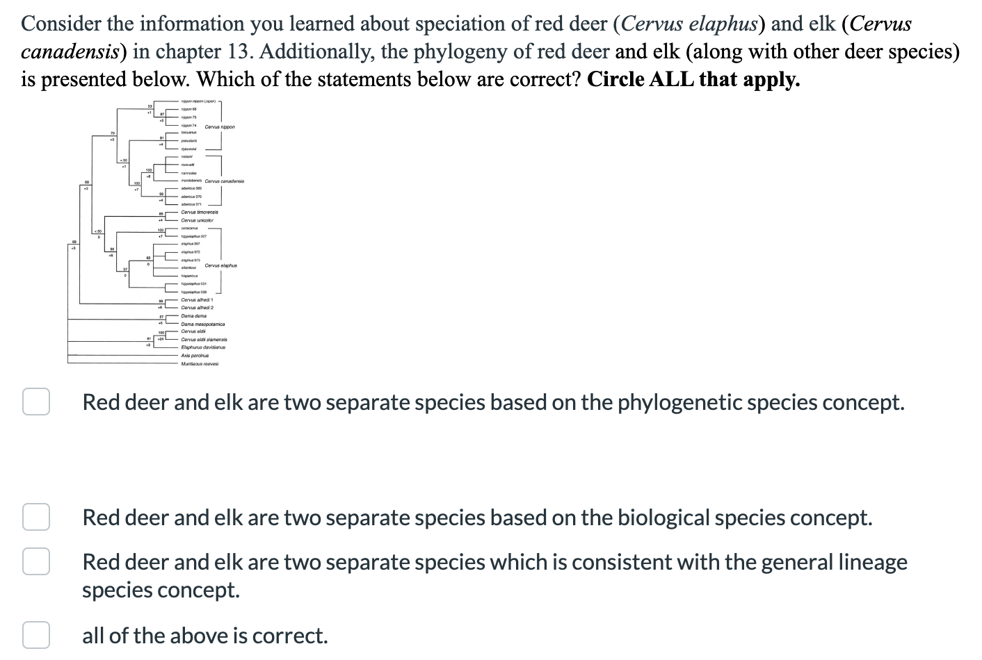 Solved Consider the information you learned about speciation | Chegg.com