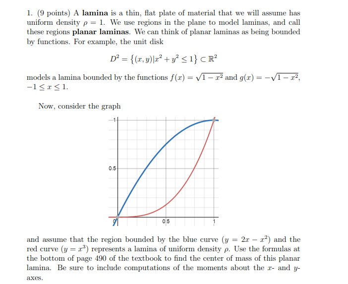Solved 1. (9 points) A lamina is a thin, flat plate of | Chegg.com
