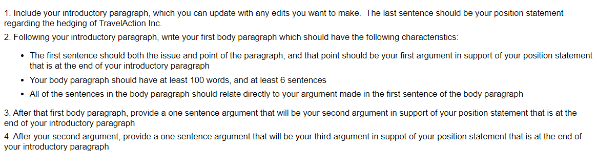 Solved 1. Include your introductory paragraph, which you can | Chegg.com