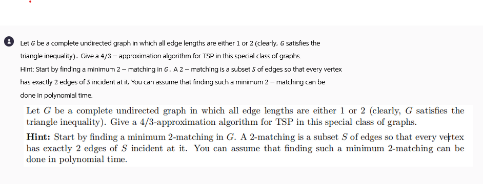 Solved (2) ﻿Let G ﻿be a complete undirected graph in which | Chegg.com