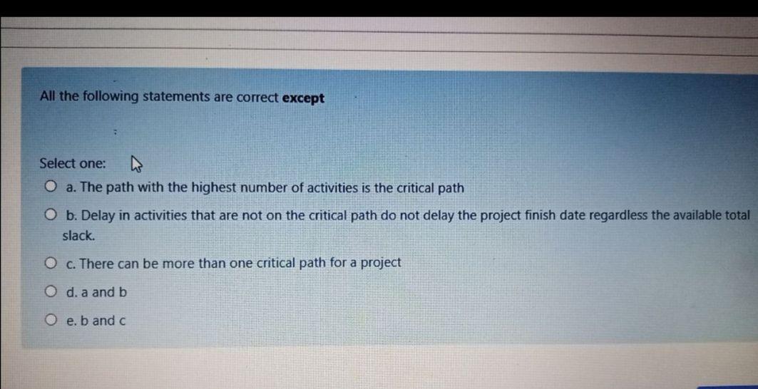 Solved All the following statements are correct except | Chegg.com