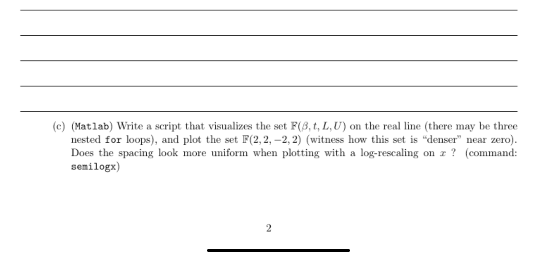 (c) (Matlab) Write a script that visualizes the set | Chegg.com